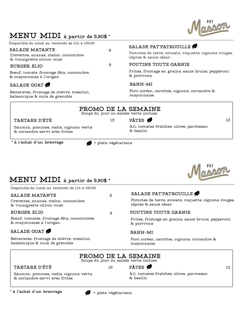 MENU MIDI 06-07 | Restaurant Pot Masson